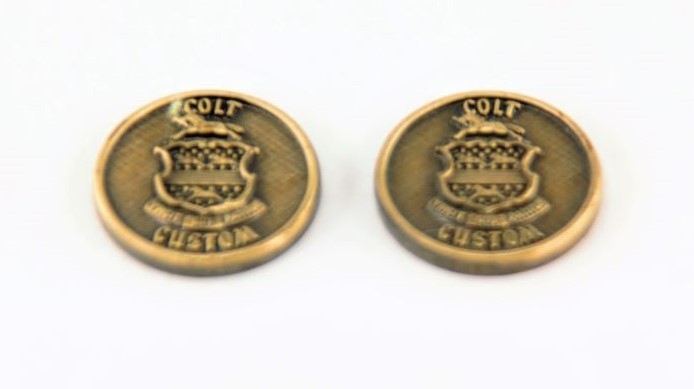 Colt Original Custom Gun Grip Medallions, Bronze