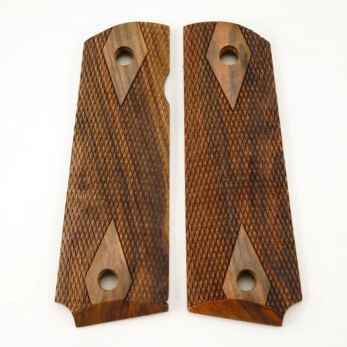 1911 Grip Walnut Double Diamond Checkered